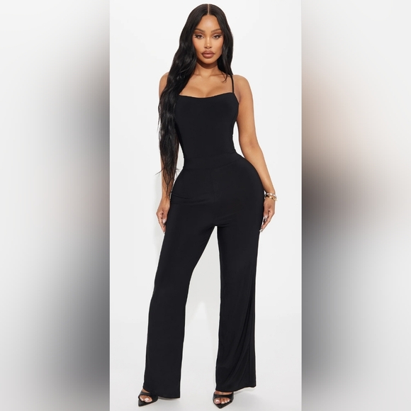 Fashion Nova | Pants & Jumpsuits | Breezy Scene Jumpsuit Black | Poshmark